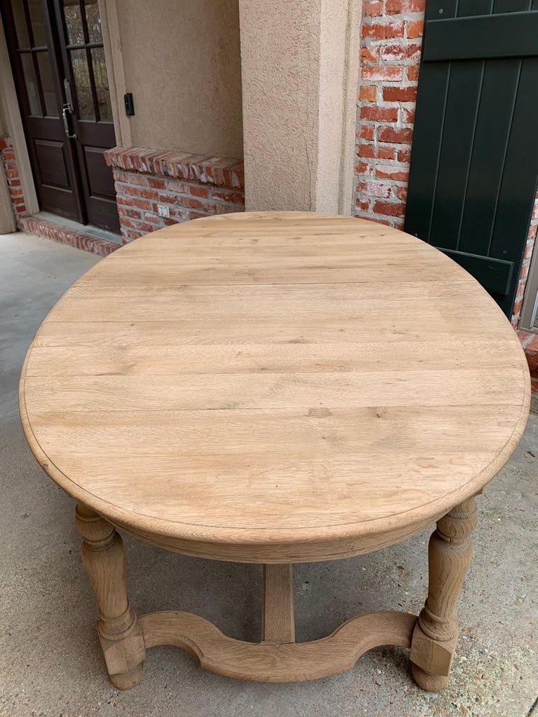 Antique French Stripped Oak Oval Dining Table Farmhouse Draw Leaf ...