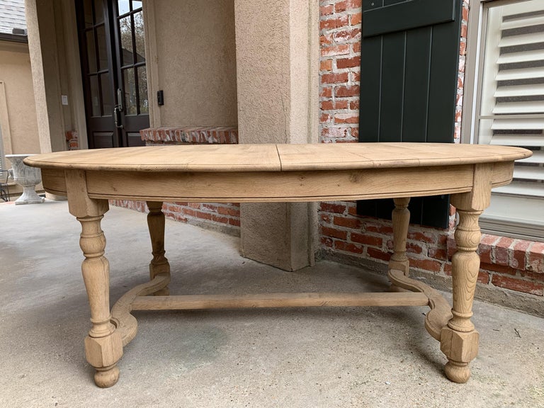 Antique French Stripped Oak Oval Dining Table Farmhouse Draw Leaf ...
