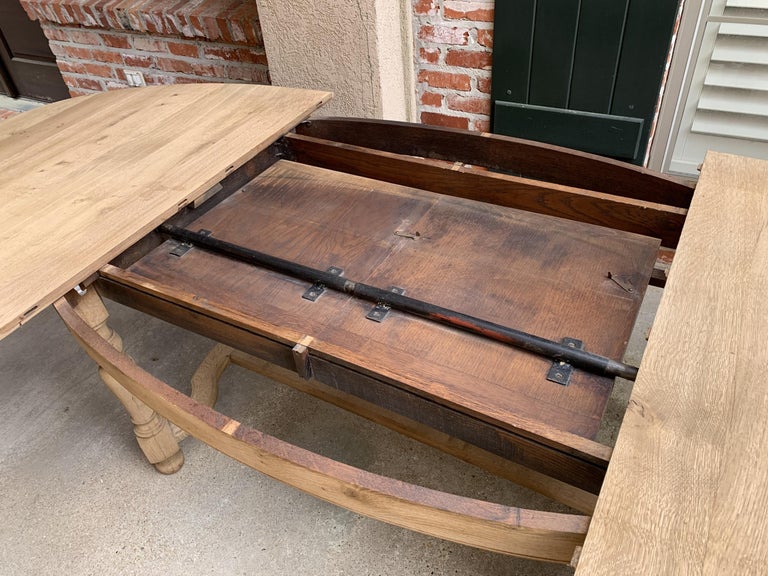 Antique French Stripped Oak Oval Dining Table Farmhouse Draw Leaf ...