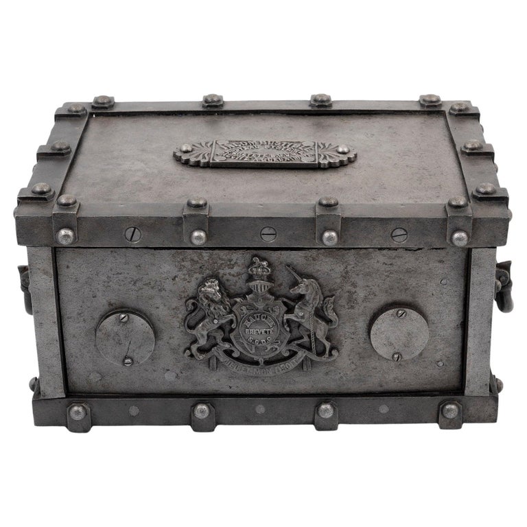 Antique French Strong Box by Bauche Brevete For Sale at 1stDibs