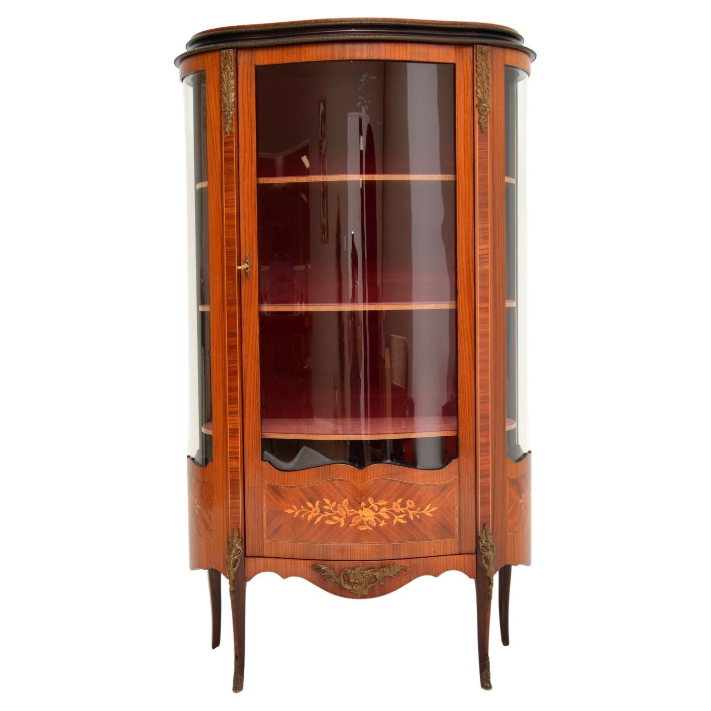 Antique French Inlaid Marquetry Corner Cabinet at 1stDibs