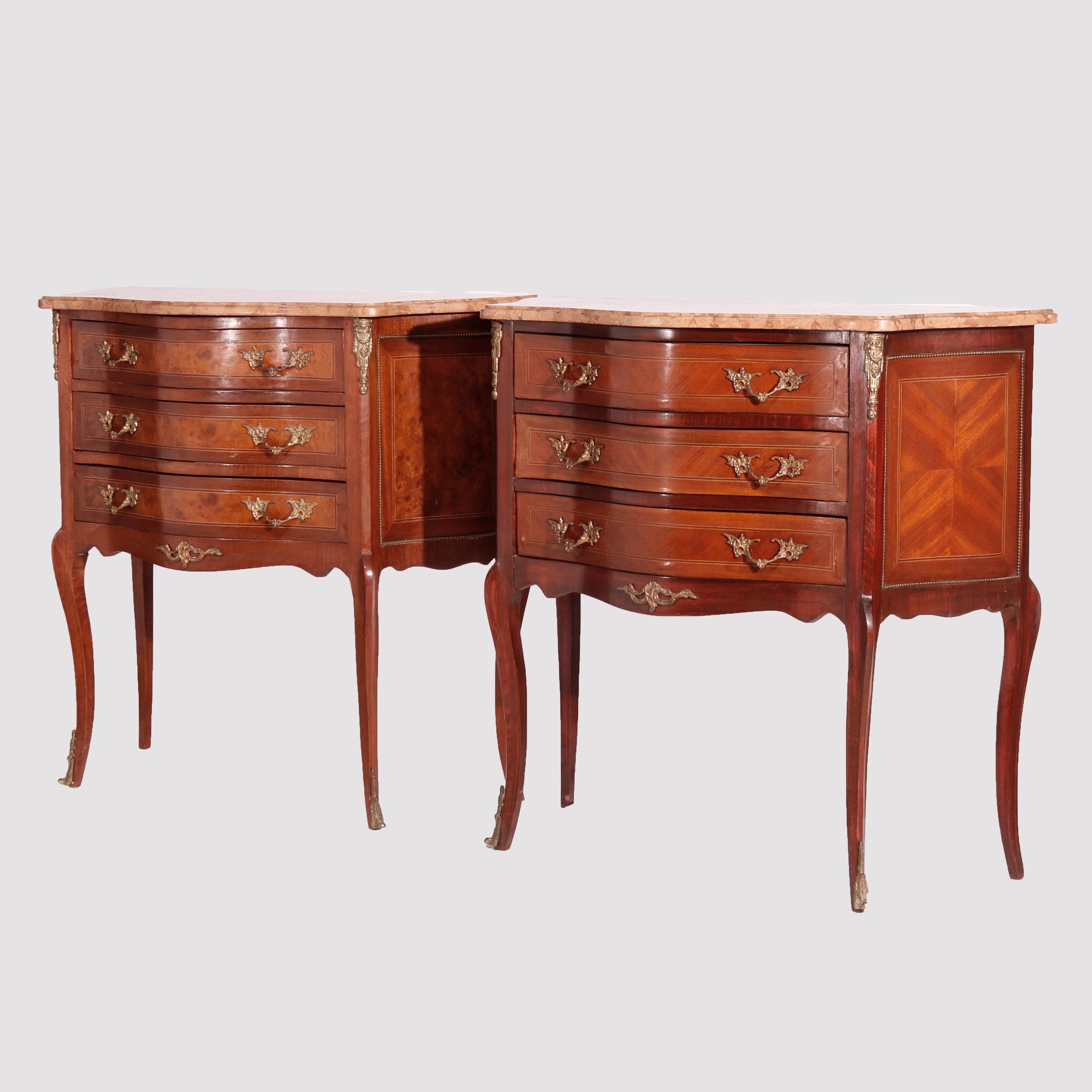 Antique French Style Louis XIV Style Kingwood Satinwood and Marble ...