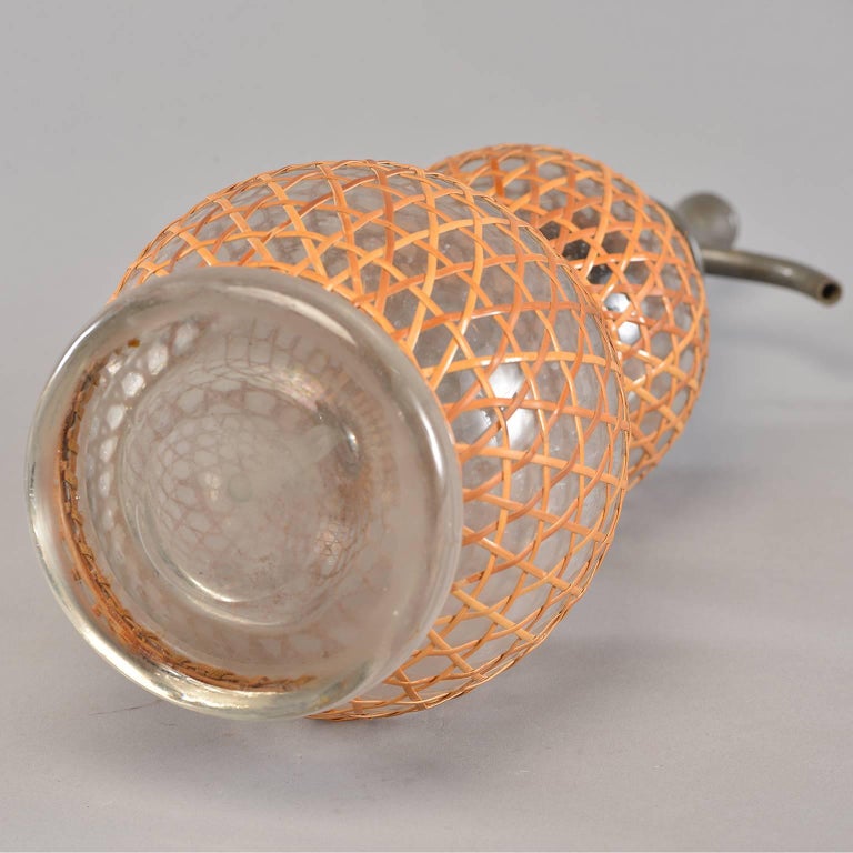 Antique French Syphon Bottle with Rattan Cover at 1stDibs