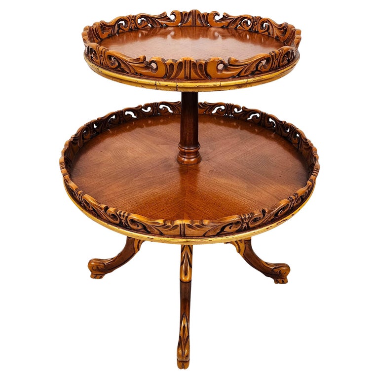 Antique French Table 2 Tier Dumbwaiter For Sale at 1stDibs