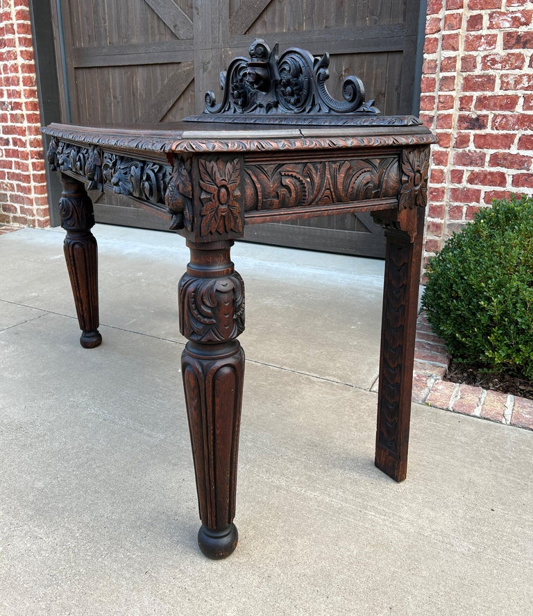 Antique French Table Hall Entry Console Sofa Table Two Drawers Oak C ...
