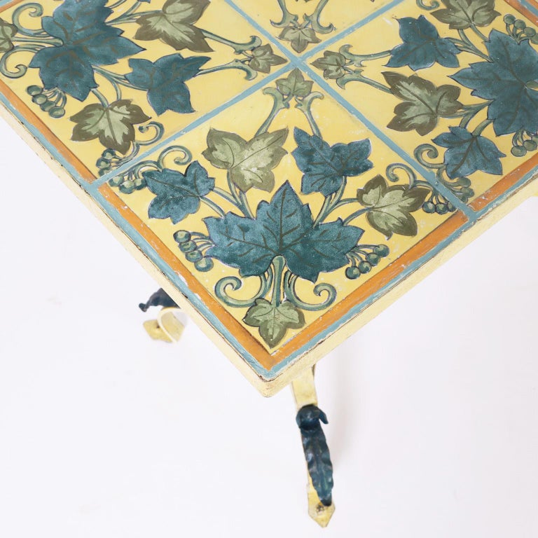 Antique French Table with Tile Top For Sale at 1stDibs