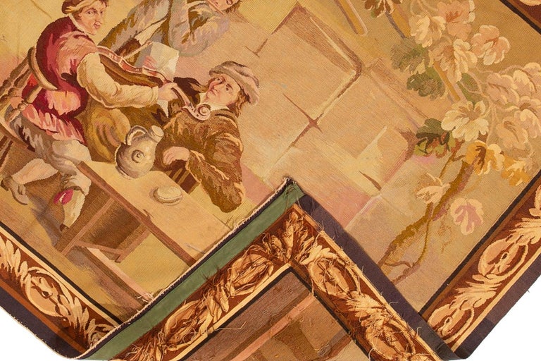 Antique French Tapestry Rug For Sale at 1stDibs