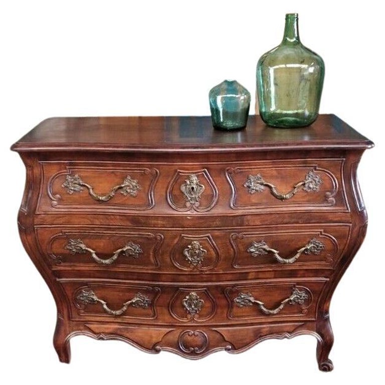 Antique French Tomb Chest of Drawers Louis XV Style Bombe Commode For Sale at 1stDibs