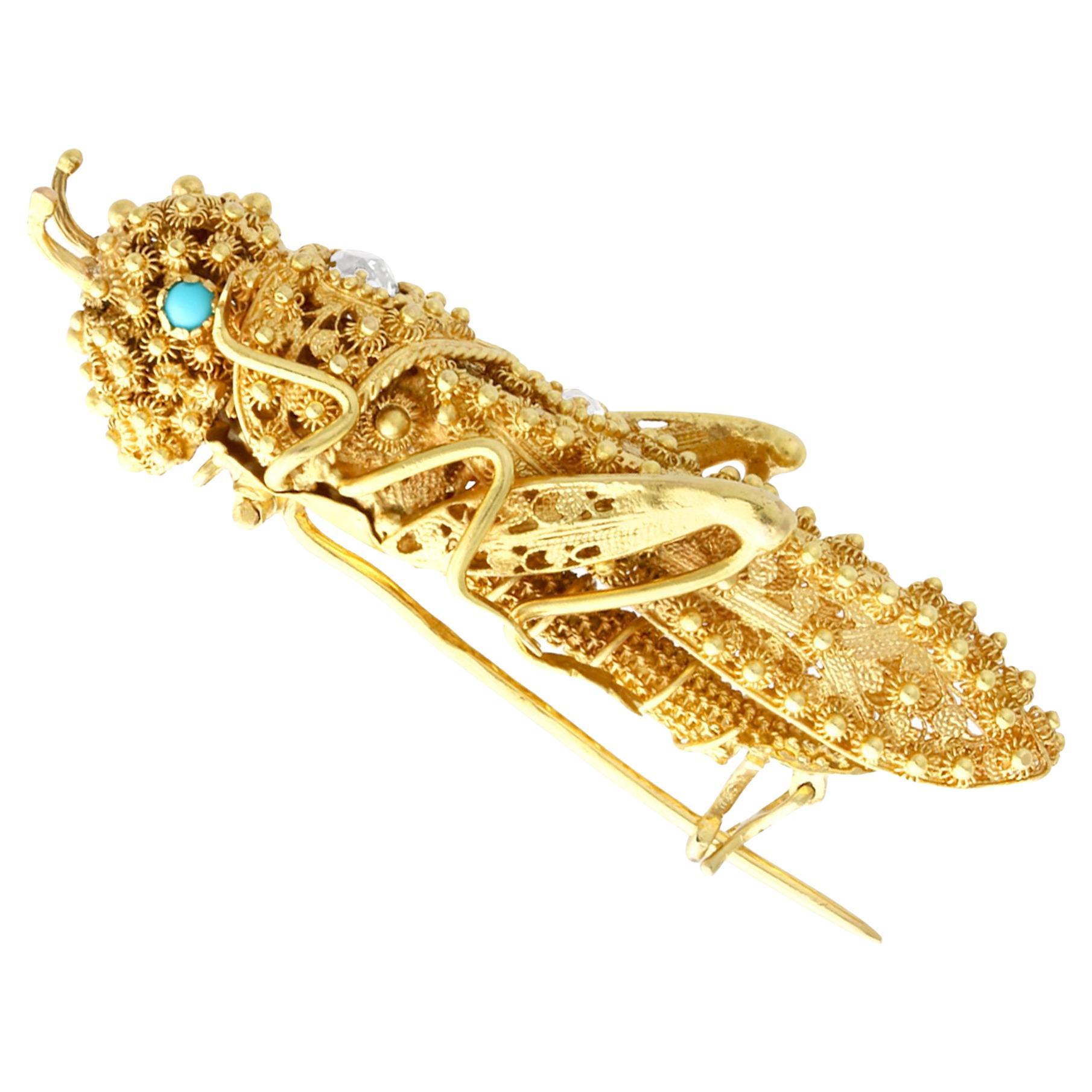 Antique Turquoise Diamond Gold Dove Brooch at 1stDibs | turquoise ...