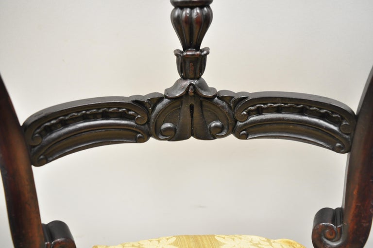 Antique French Victorian Carved Rosewood Small Petite Accent Side ...