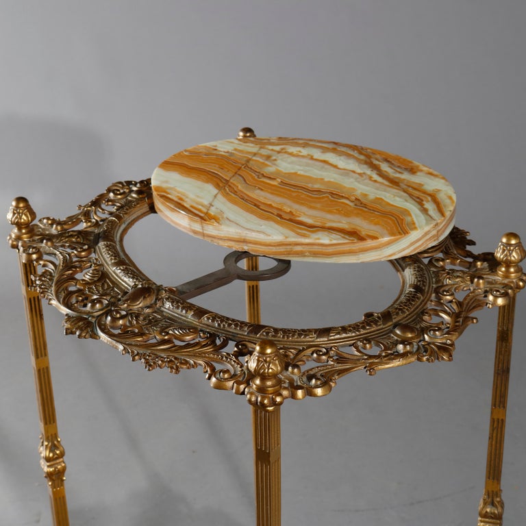 Antique French Victorian Gilt Bronze and Onyx Fern Display Stand, circa ...