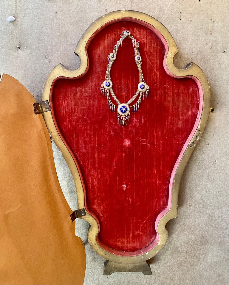 Antique French Wall Mirror and Jewel Box with Beveling and Gold-Leaf ...