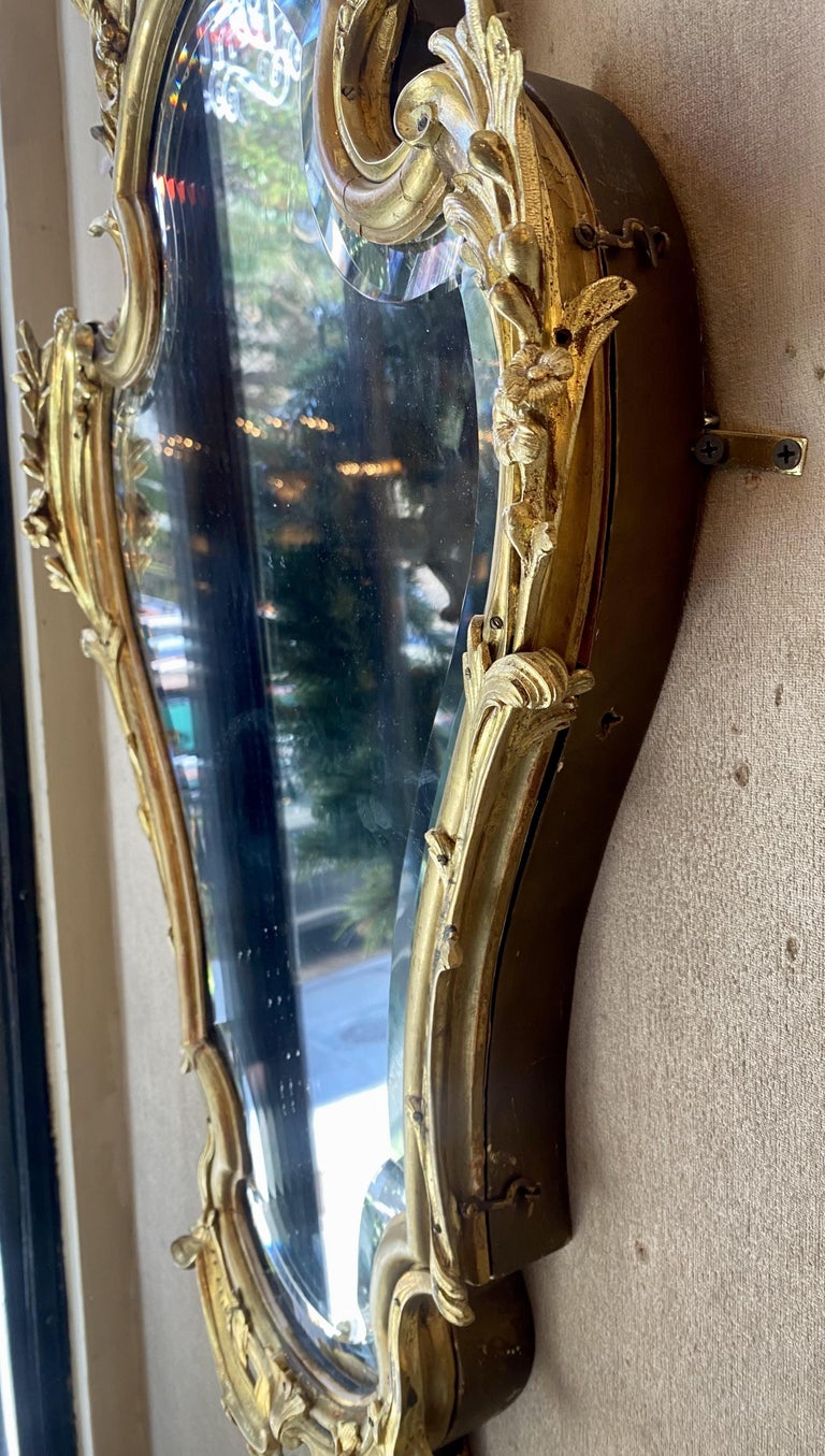Antique French Wall Mirror and Jewel Box with Beveling and Gold-Leaf ...
