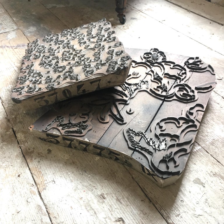 Antique French Wallpaper Printing Blocks, circa 1850 For Sale at 1stDibs