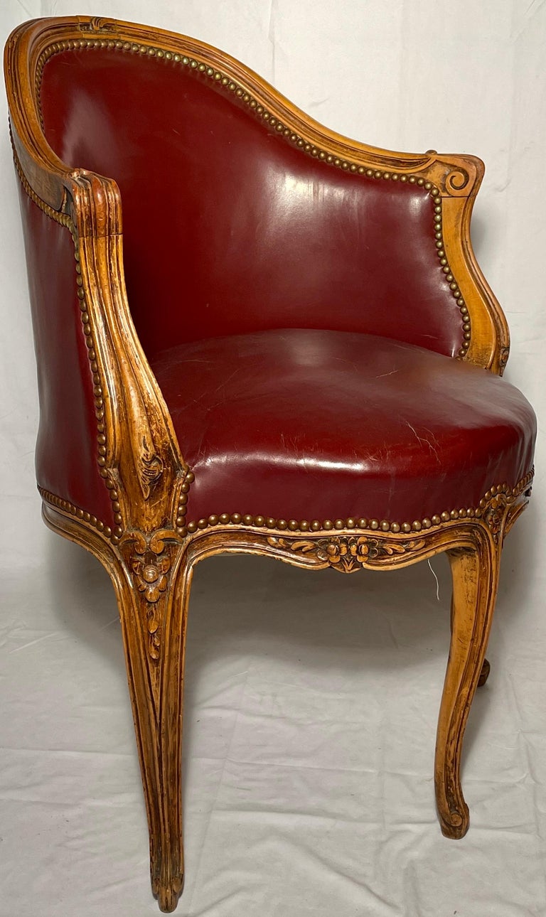 Antique French Carved Walnut Desk Chair, Circa 1880. For Sale at 1stDibs