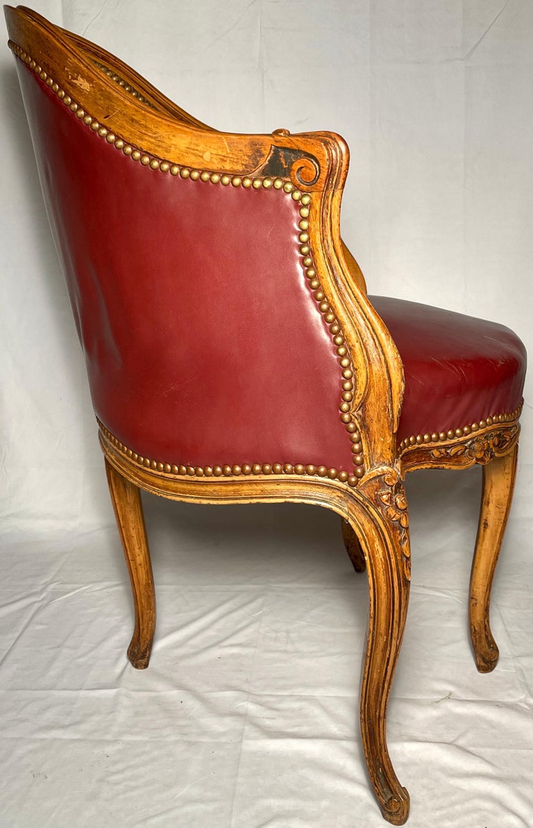 Antique French Carved Walnut Desk Chair, Circa 1880. For Sale at 1stDibs