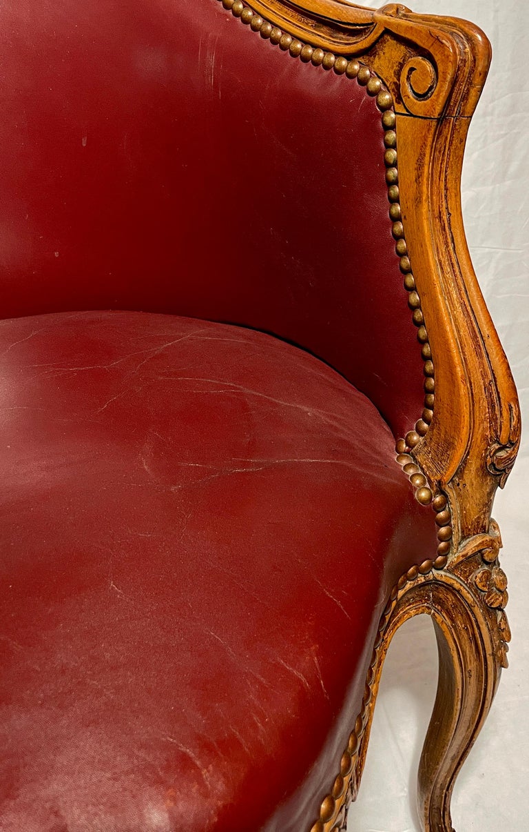 Antique French Carved Walnut Desk Chair, Circa 1880. For Sale at 1stDibs