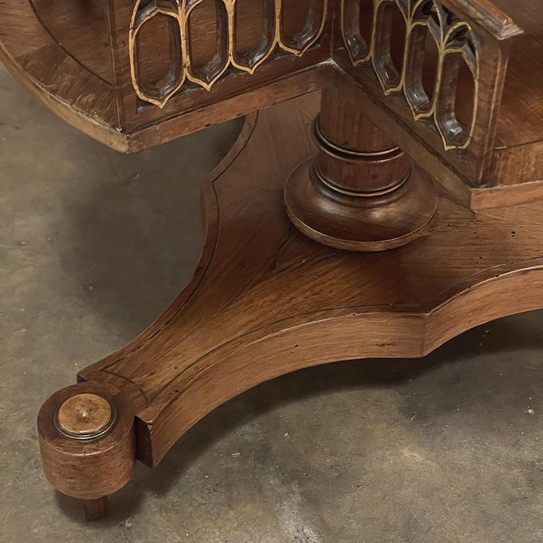Antique French Walnut Gothic Revolving Book Stand, End Table For Sale ...