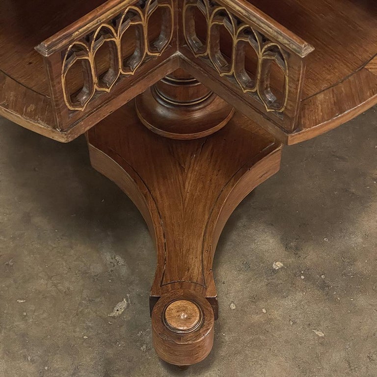 Antique French Walnut Gothic Revolving Book Stand, End Table For Sale ...