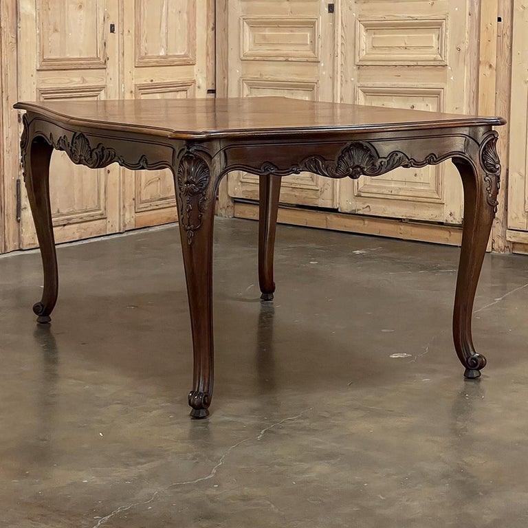 Antique French Walnut Regence Style Dining Table For Sale at 1stDibs