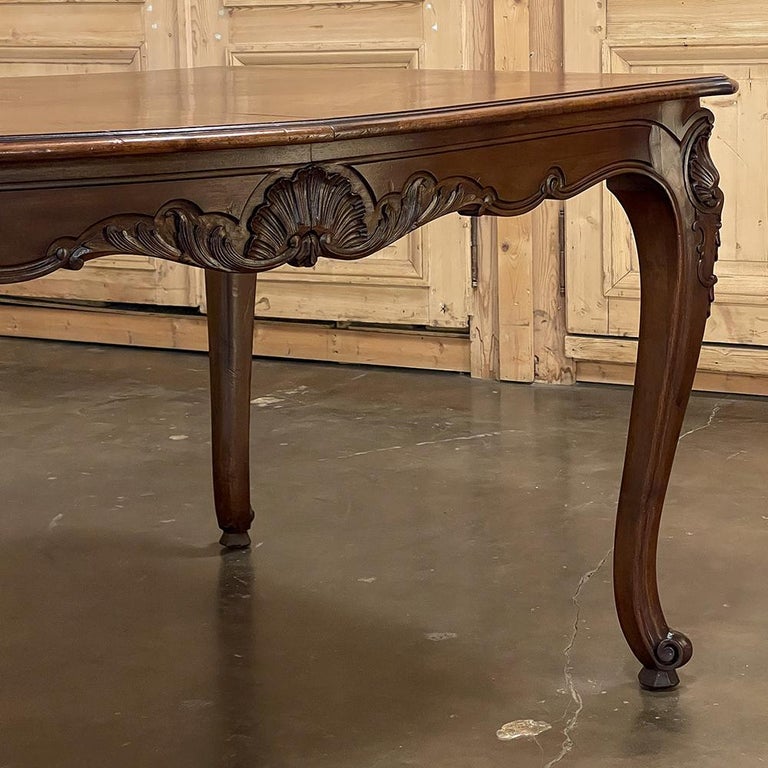 Antique French Walnut Regence Style Dining Table For Sale at 1stDibs