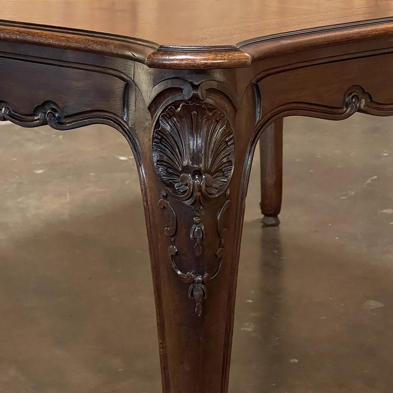 Antique French Walnut Regence Style Dining Table For Sale at 1stDibs