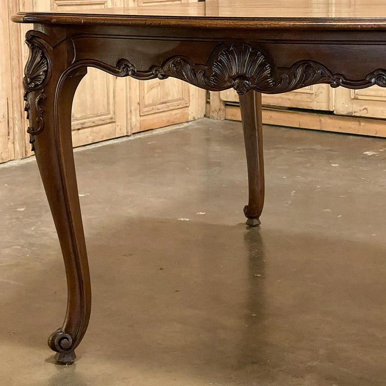 Antique French Walnut Regence Style Dining Table For Sale at 1stDibs