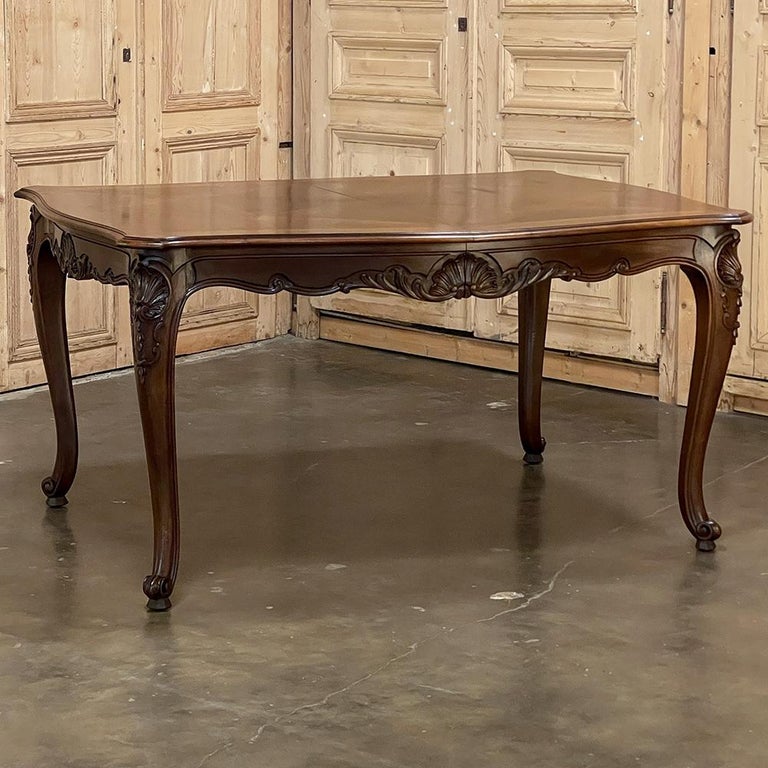 Antique French Walnut Regence Style Dining Table For Sale at 1stDibs