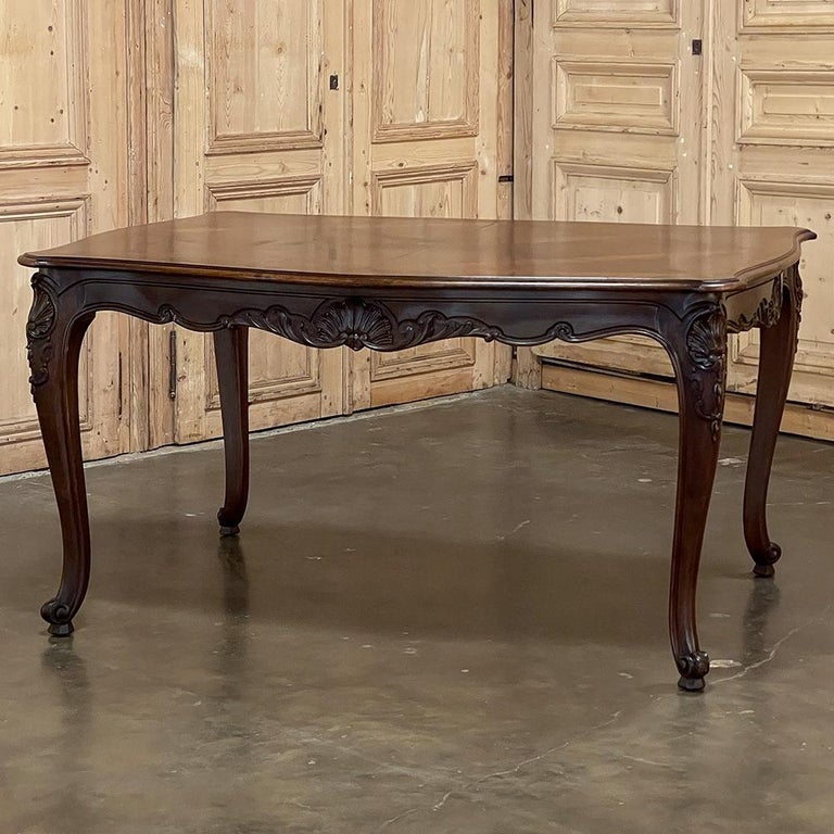 Antique French Walnut Regence Style Dining Table For Sale at 1stDibs