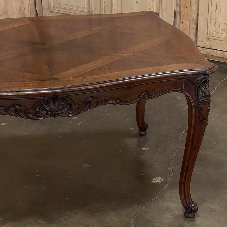 Antique French Walnut Regence Style Dining Table For Sale at 1stDibs