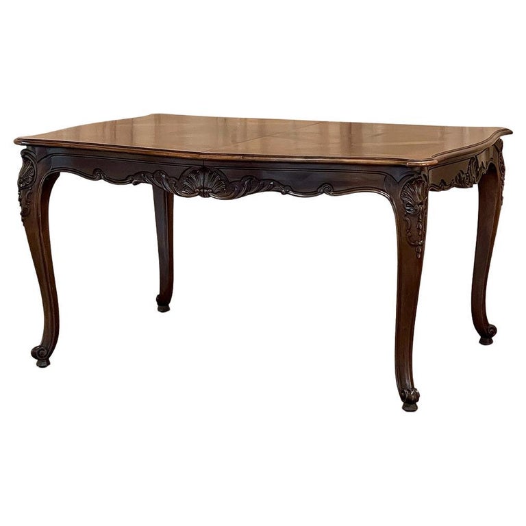 Antique French Walnut Regence Style Dining Table For Sale at 1stDibs