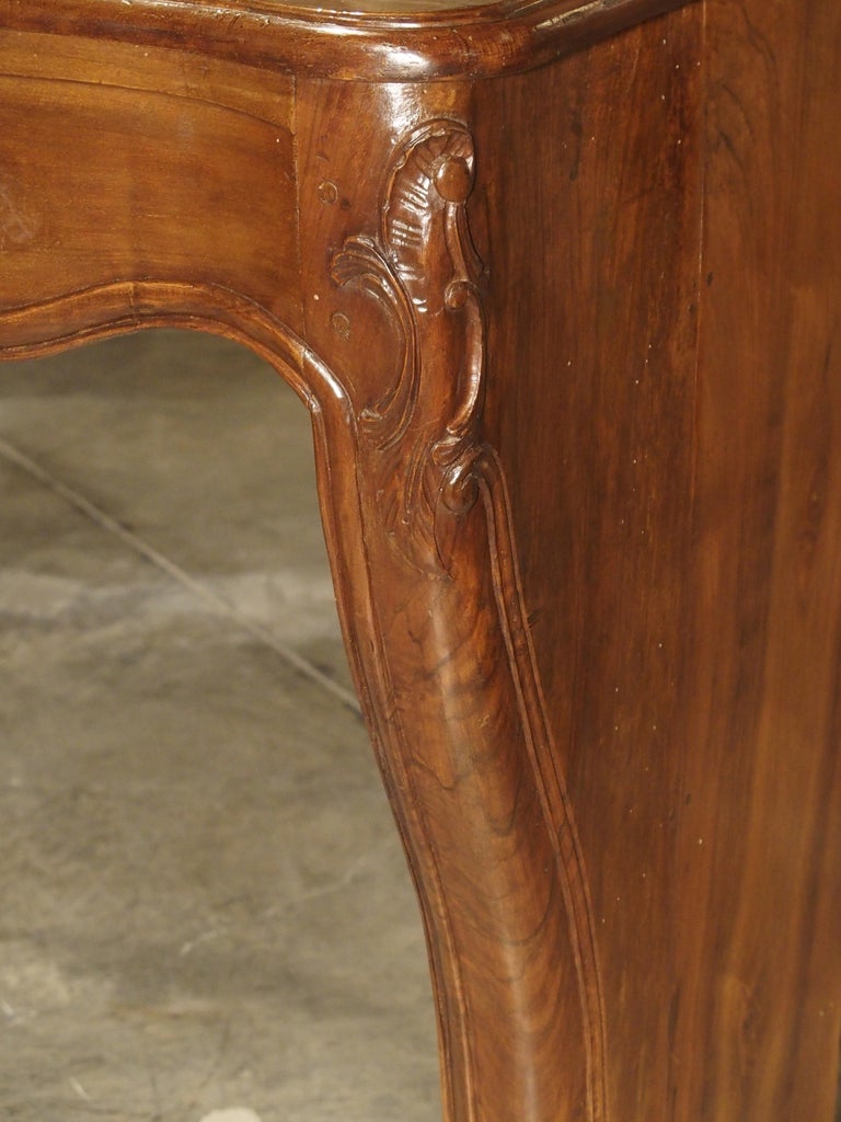 Antique French Walnut Wood Fireplace Mantel, circa 1860 at 1stDibs