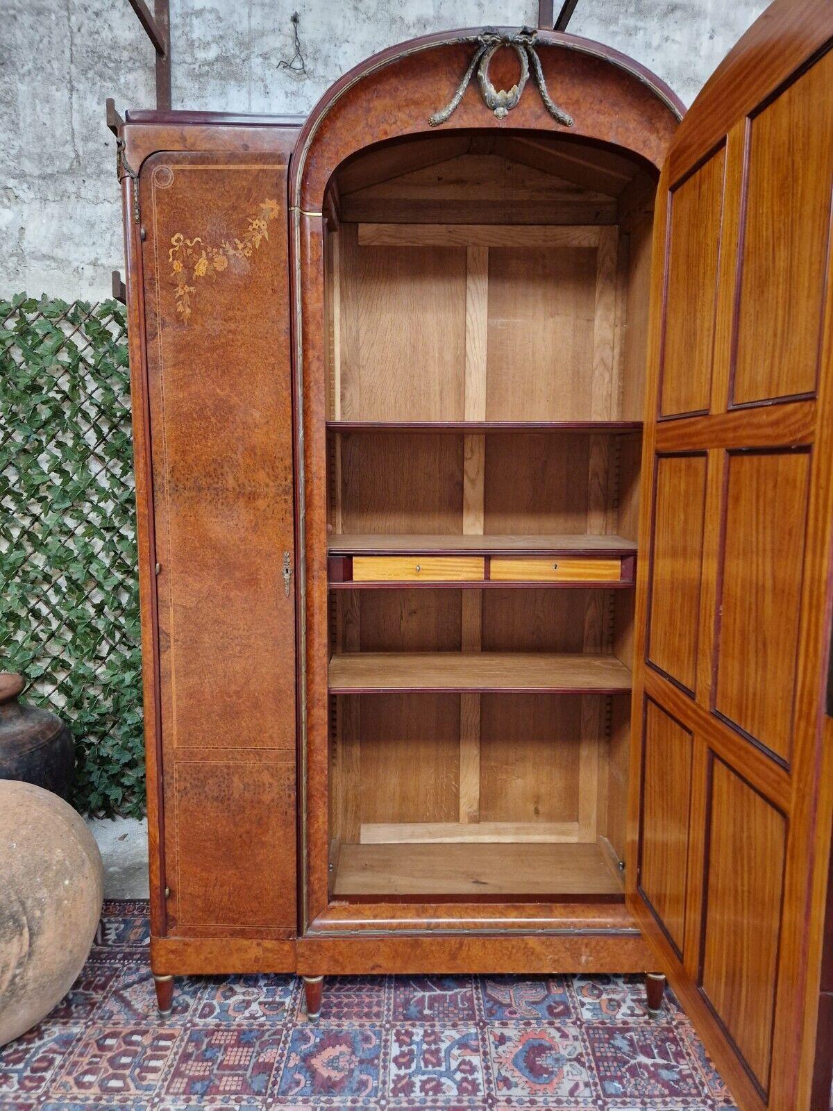 Antique French Wardrobe Empire Style Mahogany Triple Door Armoire For ...