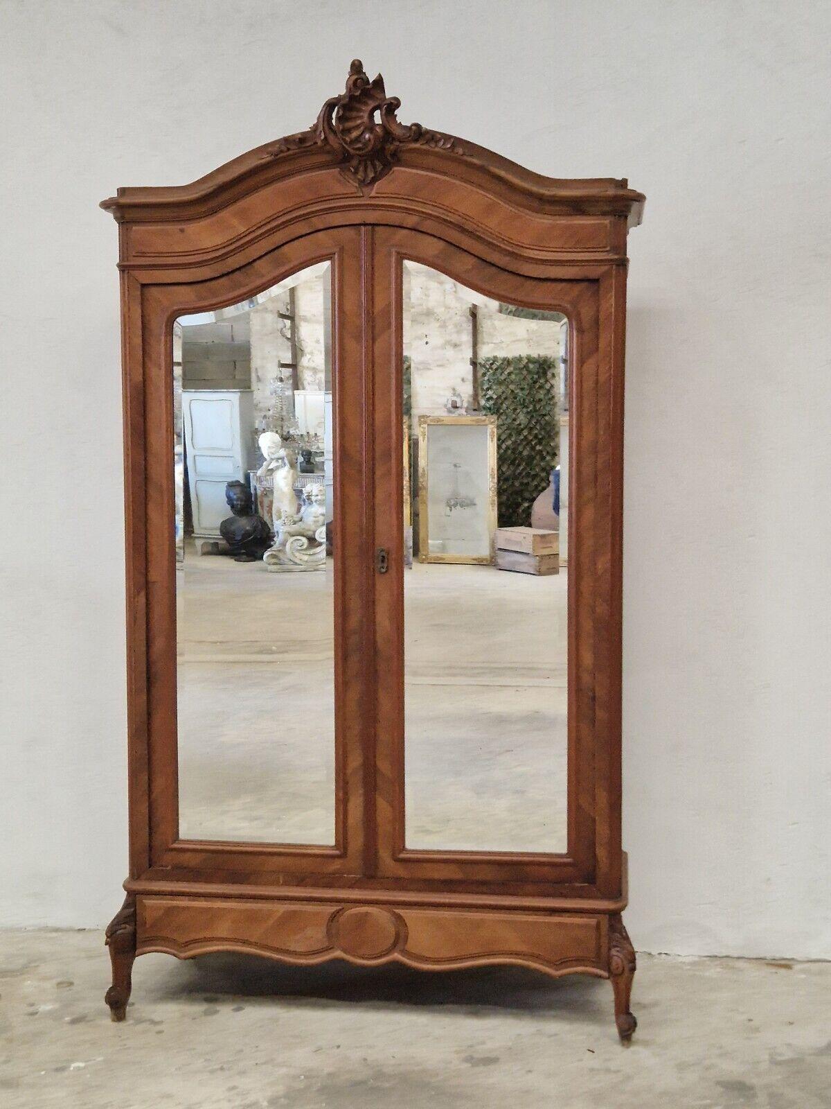 Antique French Wardrobe Rococo Double Door Armoire and Nightstand For ...