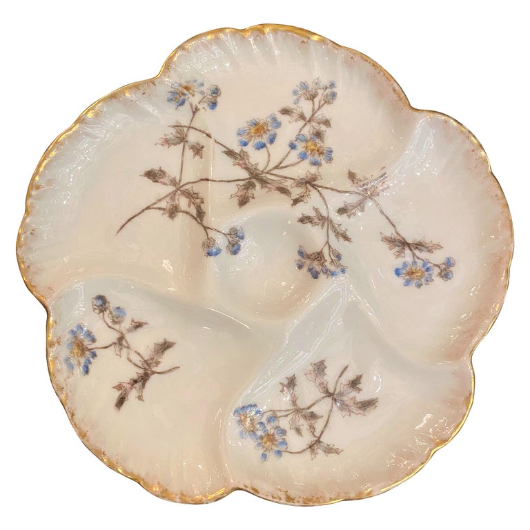 Antique French Wave Pattern "C.F.H.-G.D.M." Limoges Porcelain Oyster ...