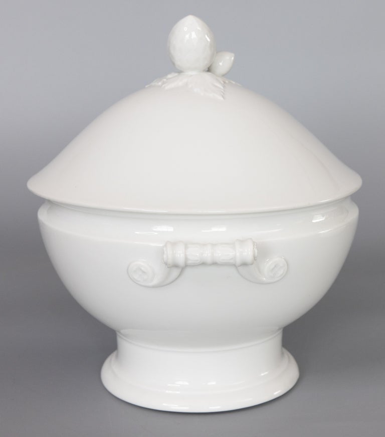 Antique French White Ironstone Lidded Soup Tureen For Sale at 1stDibs