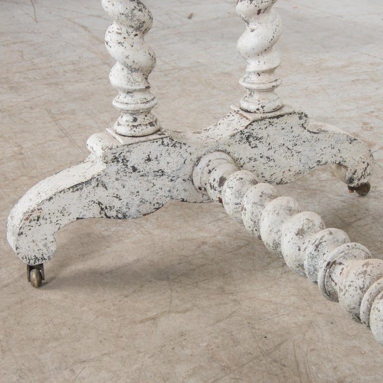 Antique French White Painted Table on Wheels For Sale at 1stDibs | the ...