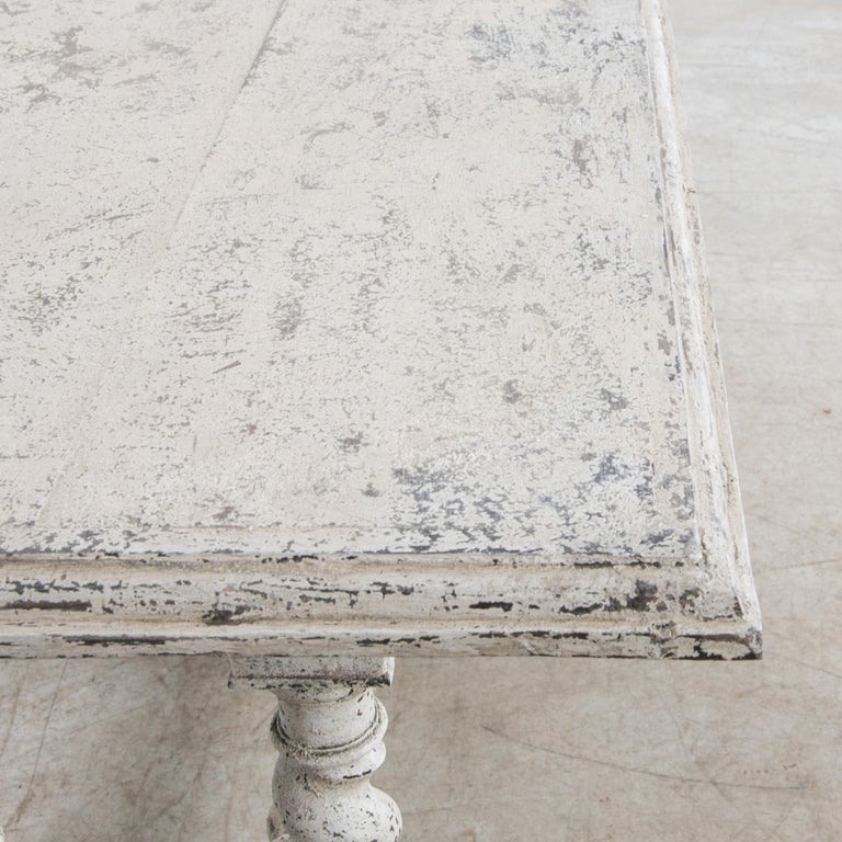 Antique French White Painted Table on Wheels For Sale at 1stDibs | the ...