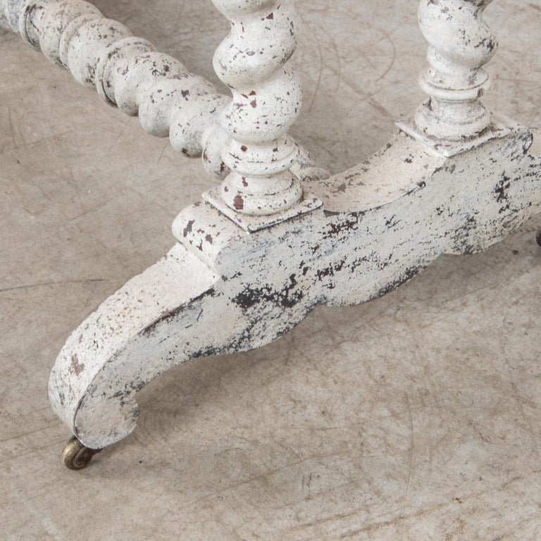 Antique French White Painted Table on Wheels For Sale at 1stDibs | the ...