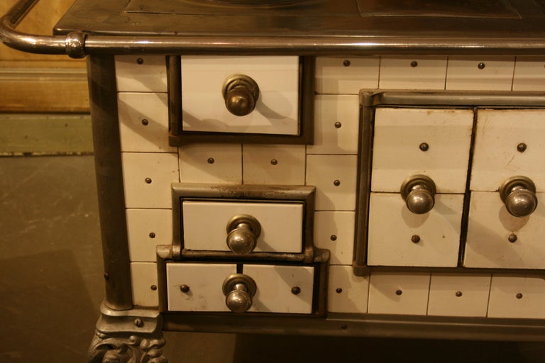 Antique French White Tiled Stove, circa 1900 at 1stDibs | 1900 stove ...