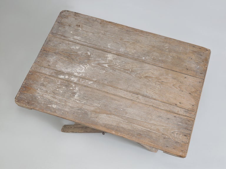 Antique French Wine Table That Folds and Adjustable Height Original ...