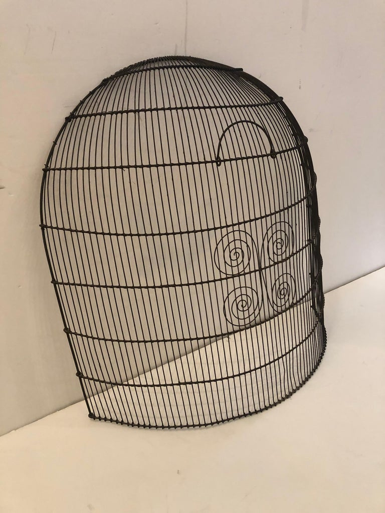 Antique French Wire Cinder Guard Fireplace Screen For Sale at 1stDibs