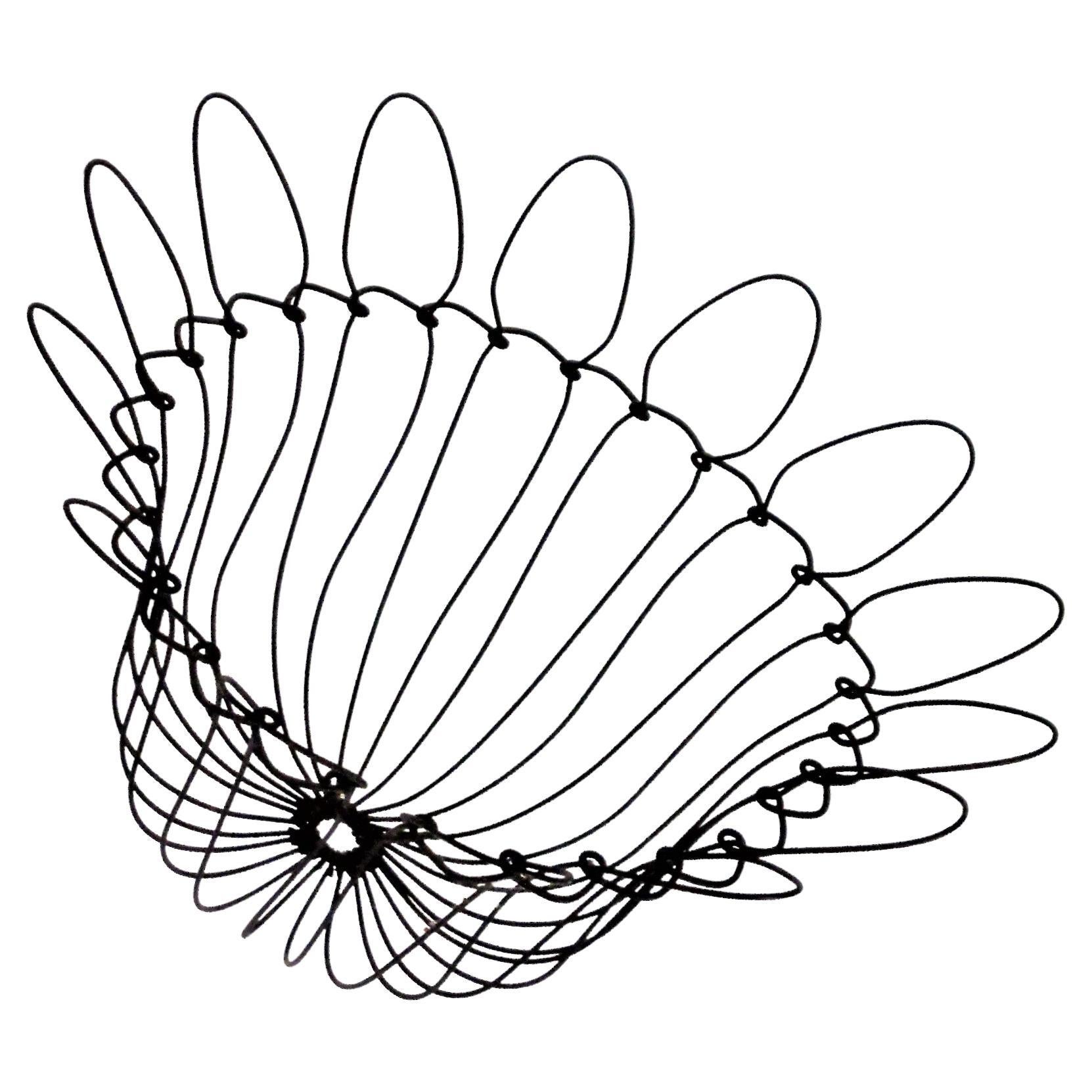 Antique French Wire Flower Form Basket For Sale at 1stDibs