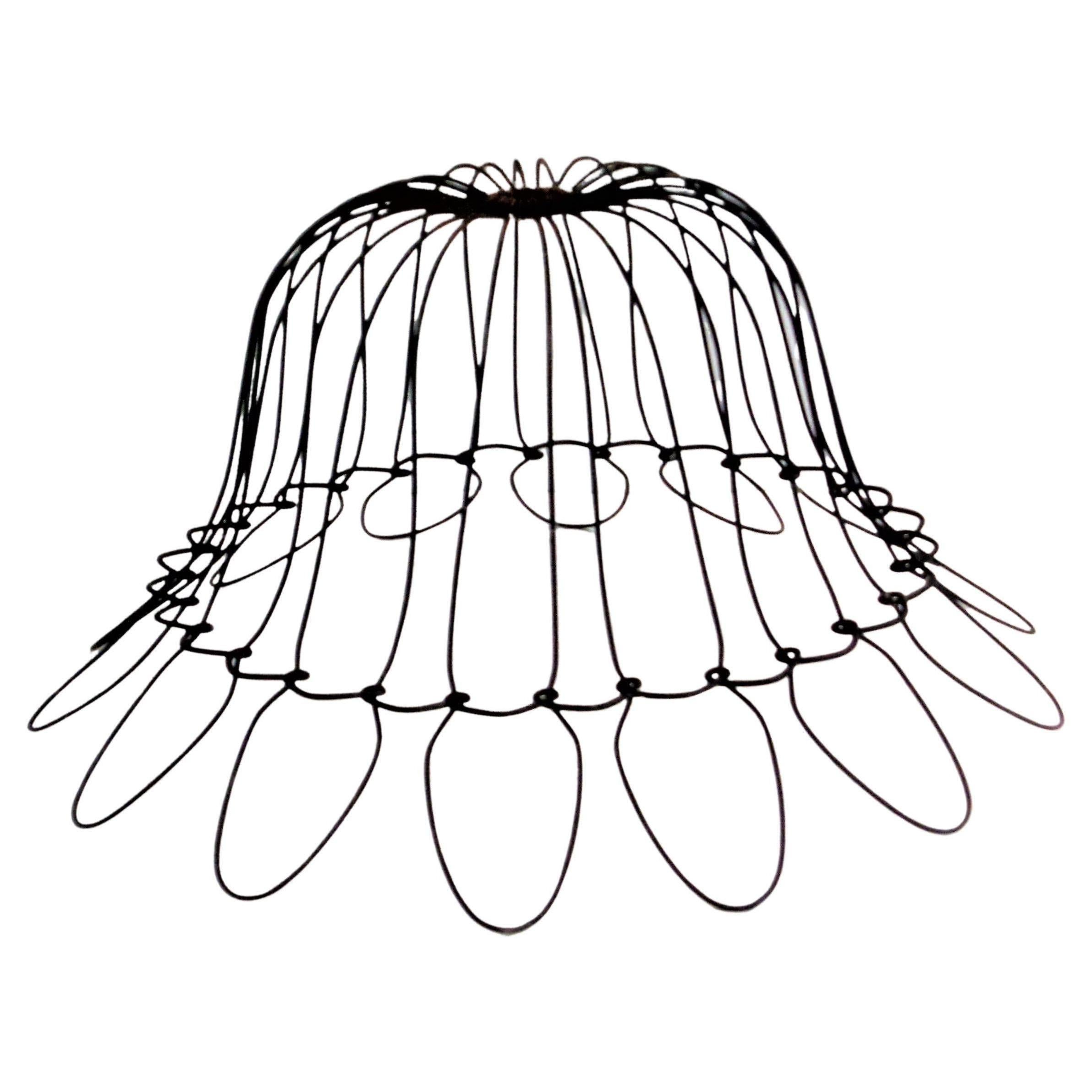 Antique French Wire Flower Form Basket For Sale at 1stDibs