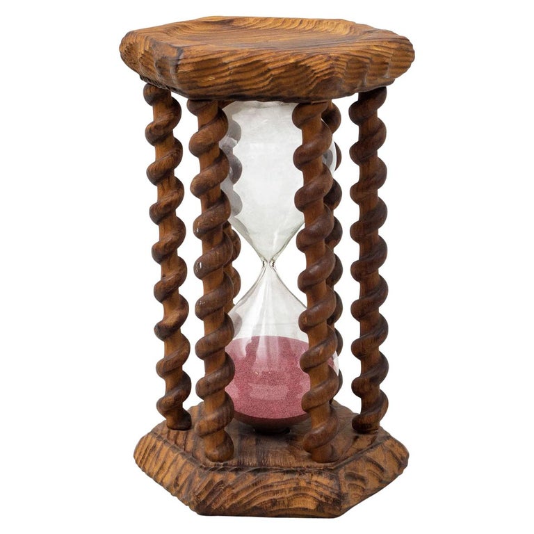 Antique French Wood Hourglass, circa 1940 at 1stDibs