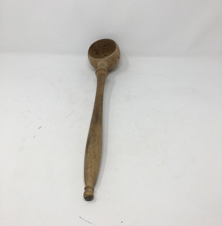 Antique French Wood Olive Spoon at 1stDibs