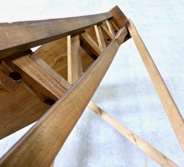 Antique French Wooden Library or Merchandising Ladder at 1stDibs