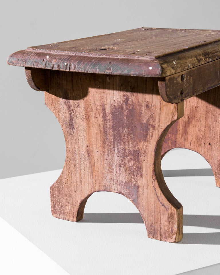 Antique French Wooden Stool at 1stDibs