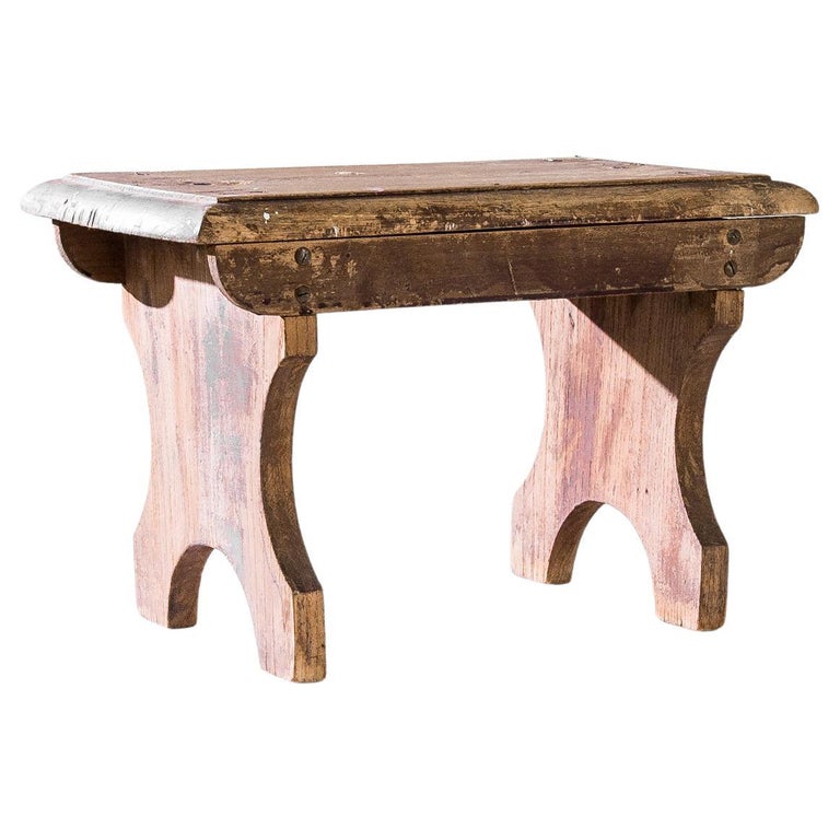 Antique French Wooden Stool at 1stDibs