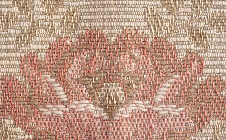 Antique French Woven Tapestry Floral Fringed Cotton Rug Throw in Pastel ...